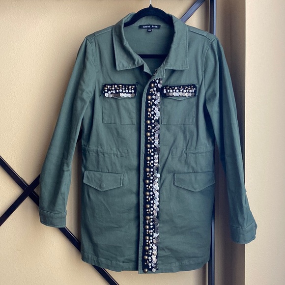 Sweet Rain | Jackets & Coats | Sweet Rain Bling Military Utility Jacket ...